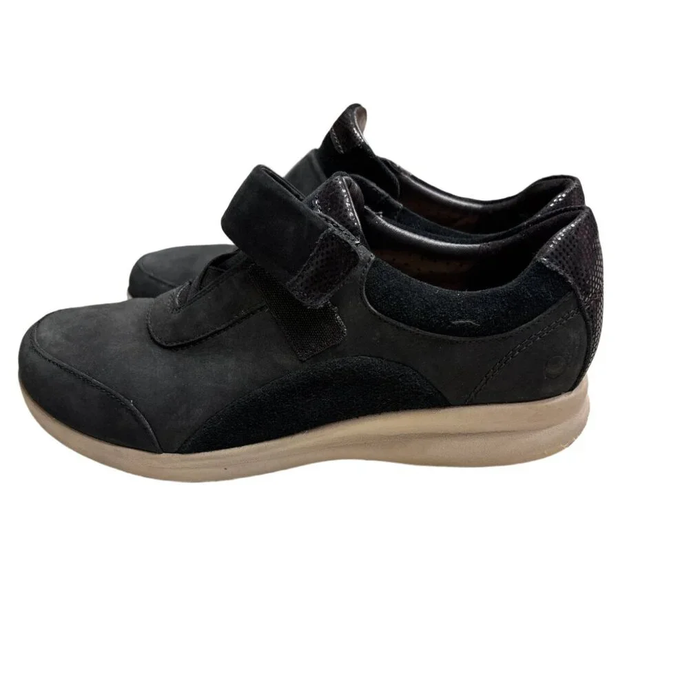 Shoes | Clarks Unstructured Black Suede Velcro Sneaker | Poshmark